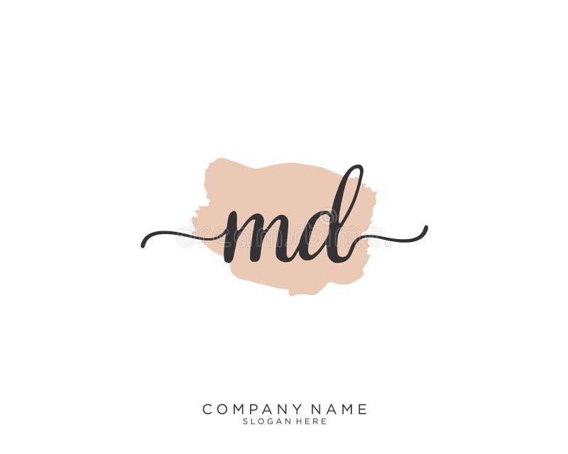 MD Initial Handwriting Logo Concept Stock Illustration - Illustration ...