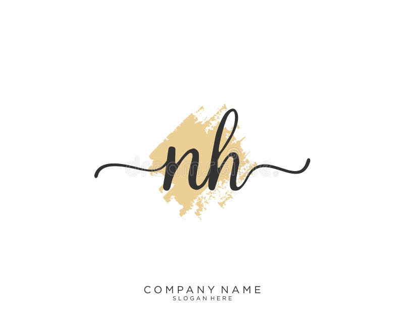 NH Initial Handwriting Logo Template Vector. Stock Vector ...