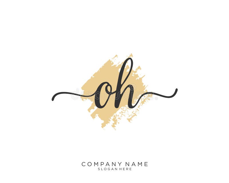OH Initial Handwriting Logo Design Stock Vector - Illustration of ...