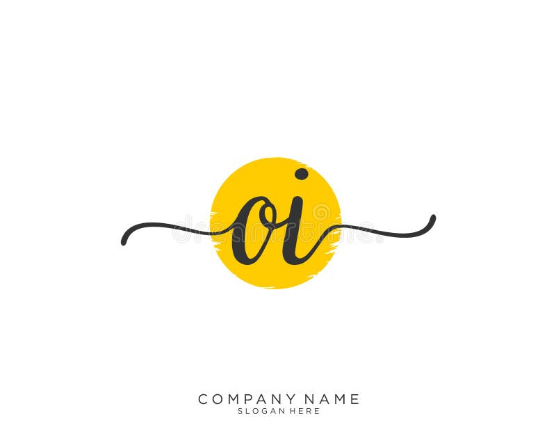 OI Initial Handwriting Logo Concept Stock Illustration - Illustration ...