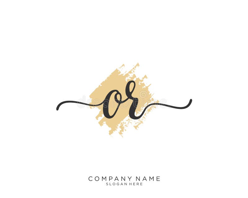 Or Initial Handwriting Logo Concept Stock Illustration - Illustration ...