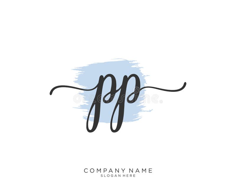 PP Initial Handwriting Logo Concept Stock Illustration - Illustration ...