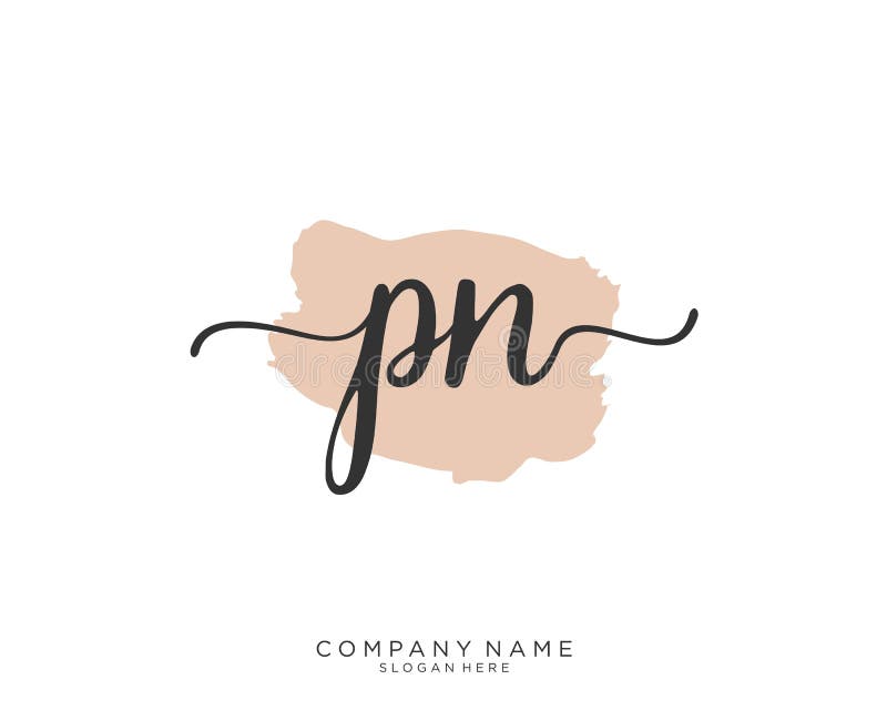 PN Initial Handwriting Logo Concept Stock Illustration - Illustration ...