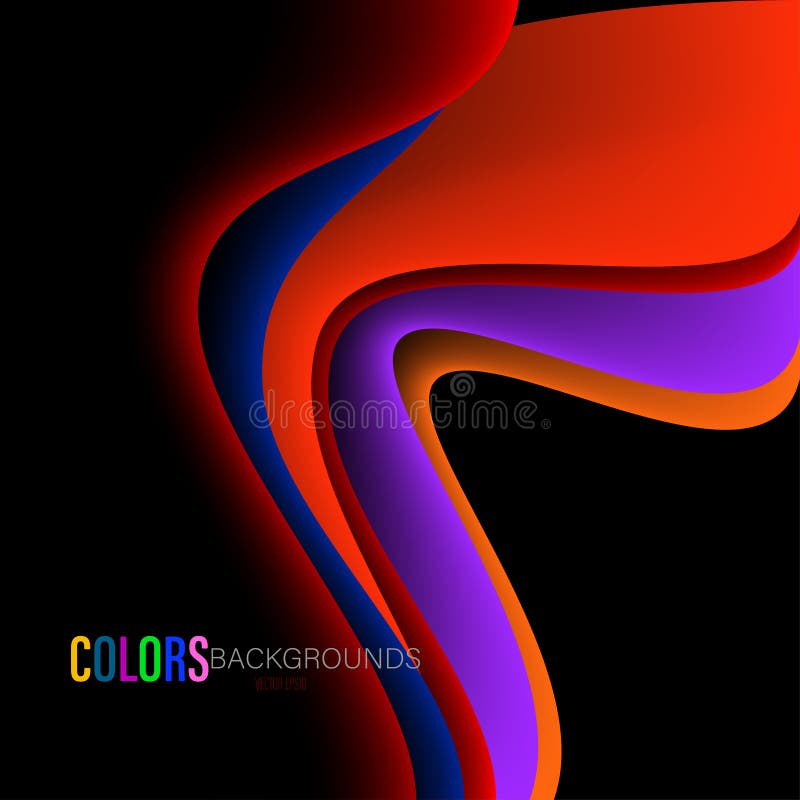 Colors curved on a black stock vector. Illustration of abstract - 150983767