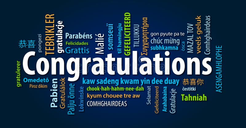 Congratulations! In 23 Languages Stock Illustration - Illustration of ...