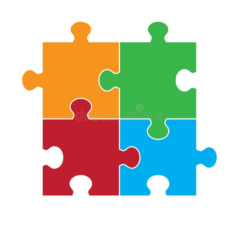 Four Part Puzzle Image stock vector. Illustration of flow - 151009455