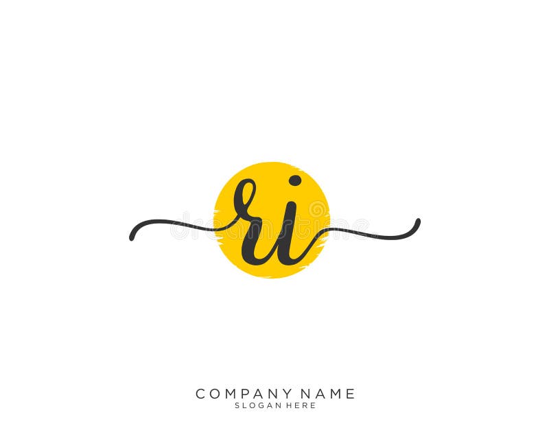 RI Initial Handwriting Logo Concept Stock Illustration - Illustration ...