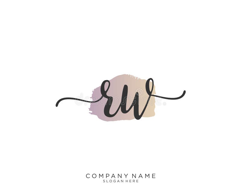 RW Initial Handwriting Logo Template Vector. Stock Vector ...
