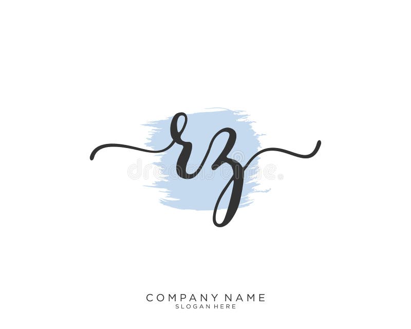 RZ Initial Handwriting Logo Concept Stock Illustration - Illustration ...