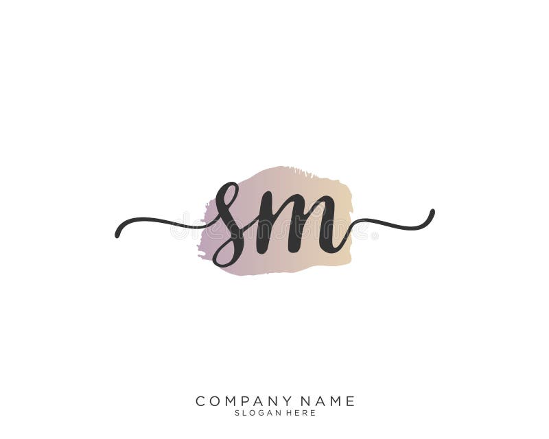 SM Initial Handwriting Logo Concept Stock Illustration - Illustration ...