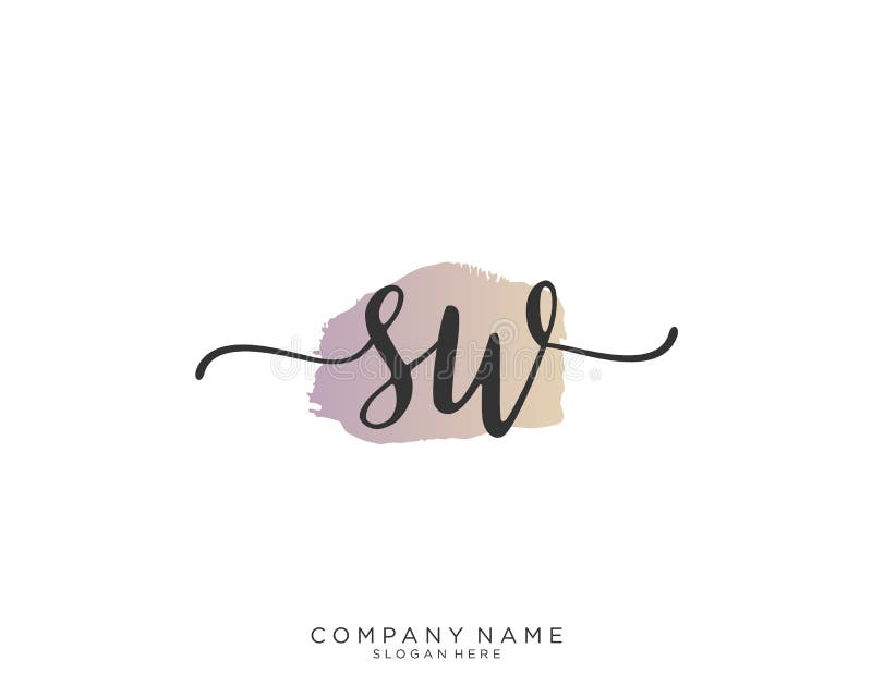 SW Initial Handwriting Logo Concept Stock Illustration - Illustration ...