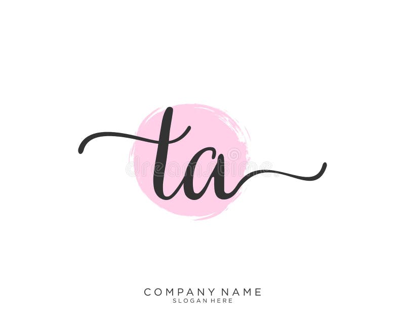 TA Initial Handwriting Logo Concept Stock Illustration - Illustration ...