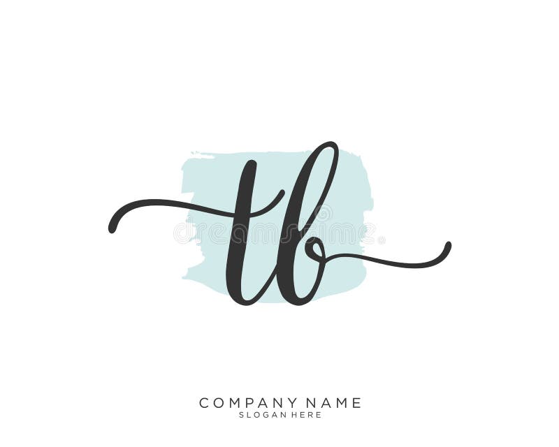 TB Initial Handwriting Logo Concept Stock Illustration - Illustration ...