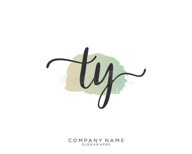 TY Initial Handwriting Logo Concept Stock Illustration - Illustration ...