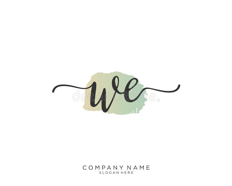 We Initial Handwriting Logo Concept Stock Illustration - Illustration ...