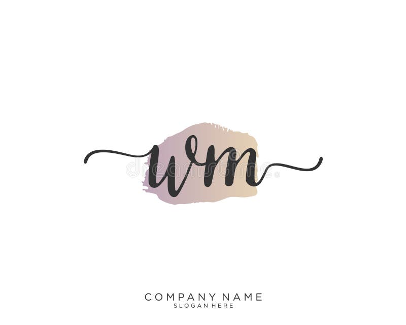 WM Initial Handwriting Logo Concept Stock Illustration - Illustration ...