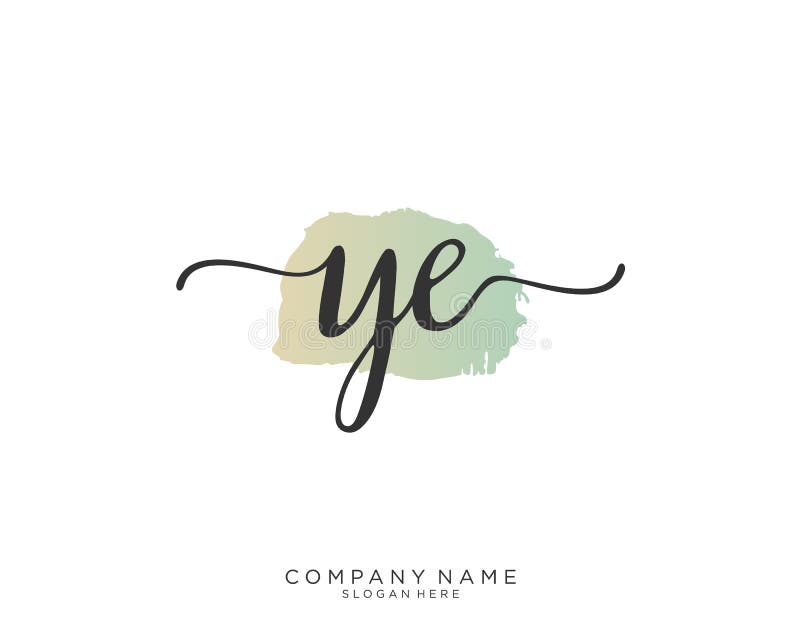 YE Initial Handwriting Logo Concept Stock Illustration - Illustration ...