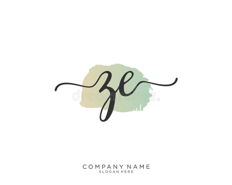 ZE Initial Handwriting Logo Concept Stock Vector - Illustration of ...