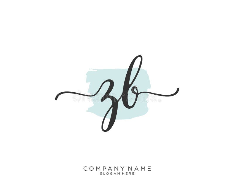 ZB Initial Handwriting Logo Concept Stock Illustration - Illustration ...
