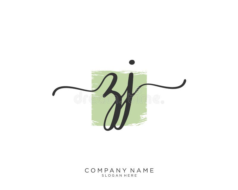 ZJ Initial Handwriting Logo Concept Stock Illustration - Illustration ...