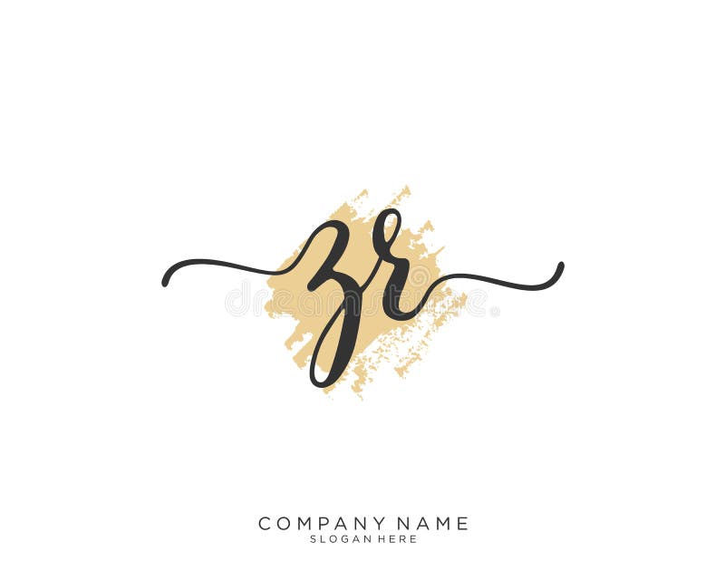ZR Initial Handwriting Logo Concept Stock Illustration - Illustration ...