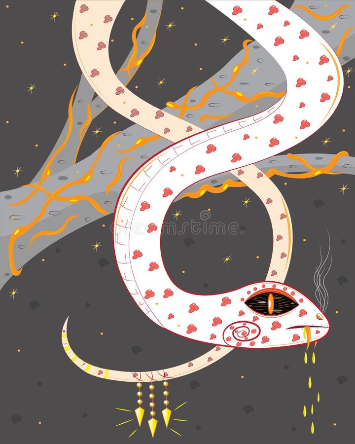 White Snake in the Ashen Forest Stock Vector - Illustration of lava ...