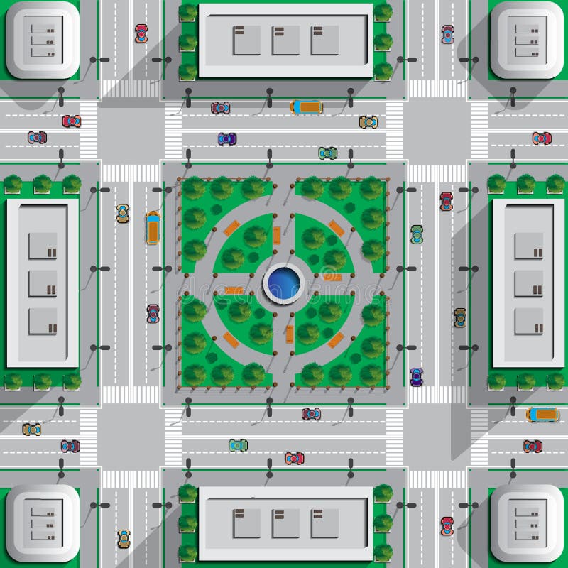 Fountain Top View Vector Stock Illustrations – 82 Fountain Top View ...