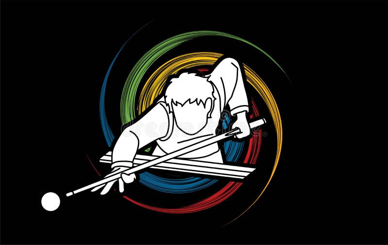 Snooker Player Action Cartoon Graphic Stock Vector - Illustration of ...