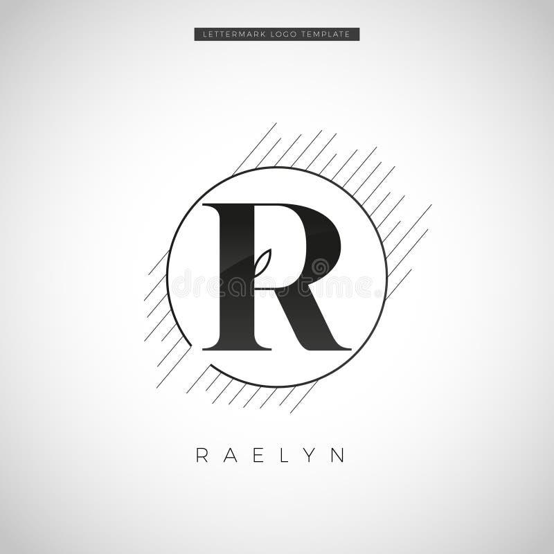 Simple Monogram Letter Type R Logo Design Template Stock Illustration ...
