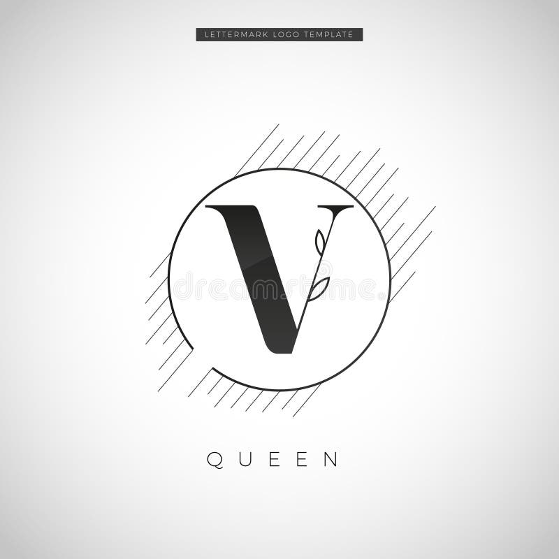Simple Monogram Letter Type V Logo Design Template Stock Illustration ...