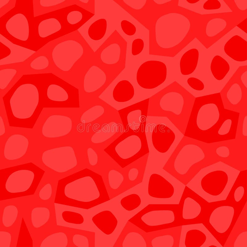 Red Bionic Seamless Pattern, with Cell Shapes and Spots. Abstract Blood ...