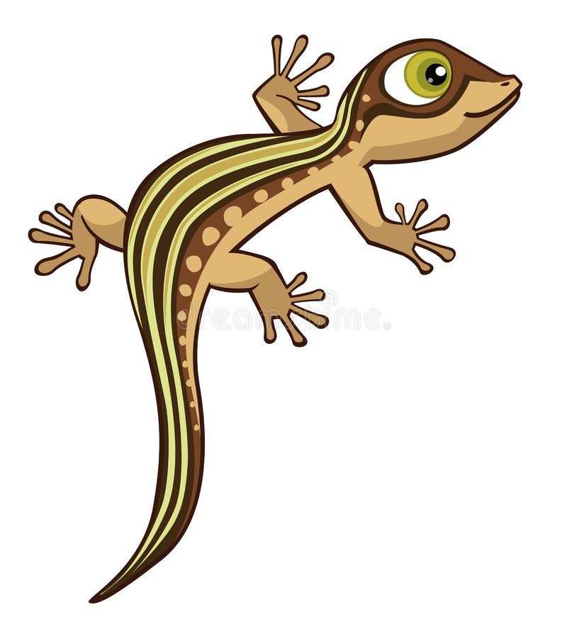 Cute Cartoon Lizard Vector Illustration Isolated on White Stock Vector ...
