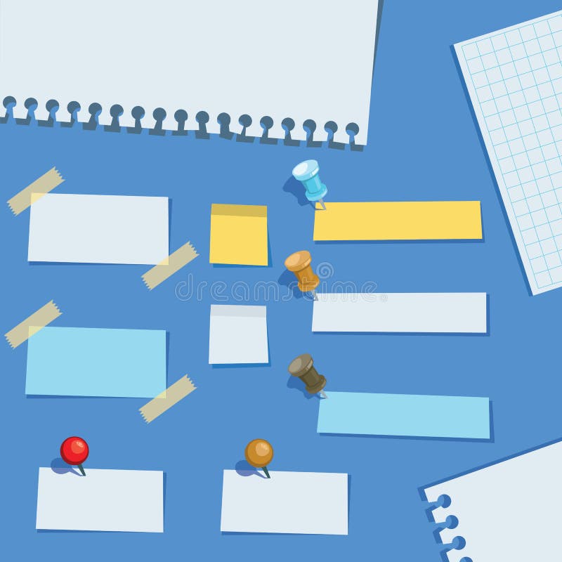 Post it Notes Various Message Paper Reminders Copy Space Cartoon Quirky ...