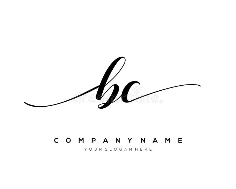 BC Initial Handwriting Signature Logo Template Vector. Stock ...