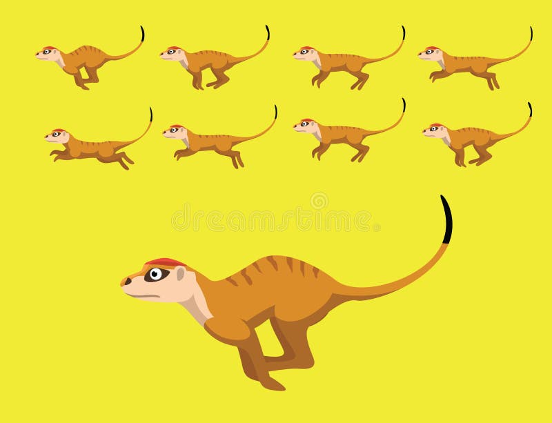 Meerkat Running Animation Sequence Cartoon Vector Stock Vector ...