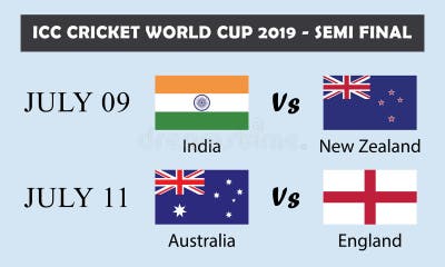 ICC Cricket World Cup 2019- Semi Final Stock Vector - Illustration of ...