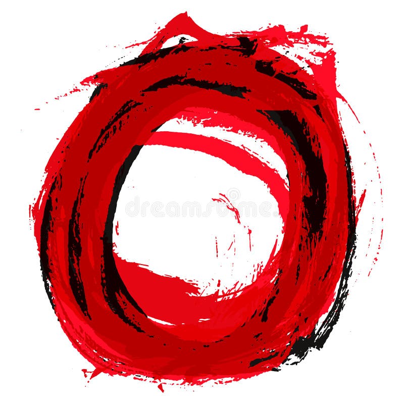 Red and Black Uppercase Letter.Vector Brush Paint Lettering. Stock ...