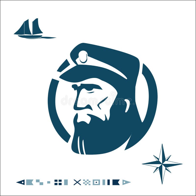 Sea Captain Emblem. Sailing, Seafaring Symbol Vector Stock Vector ...