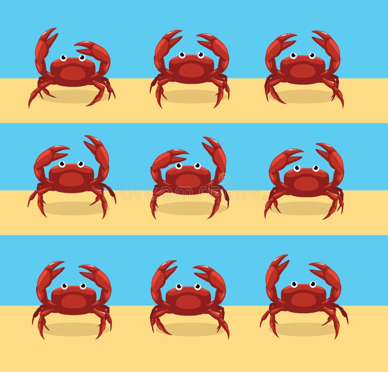Crab Walking Animation Sequence Cartoon Vector Stock Vector ...