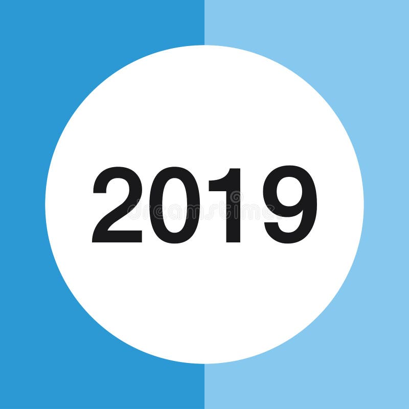 Flat Calendar Year 2019 Icon. Happy New Year. Happy New Year 2019. Tear ...