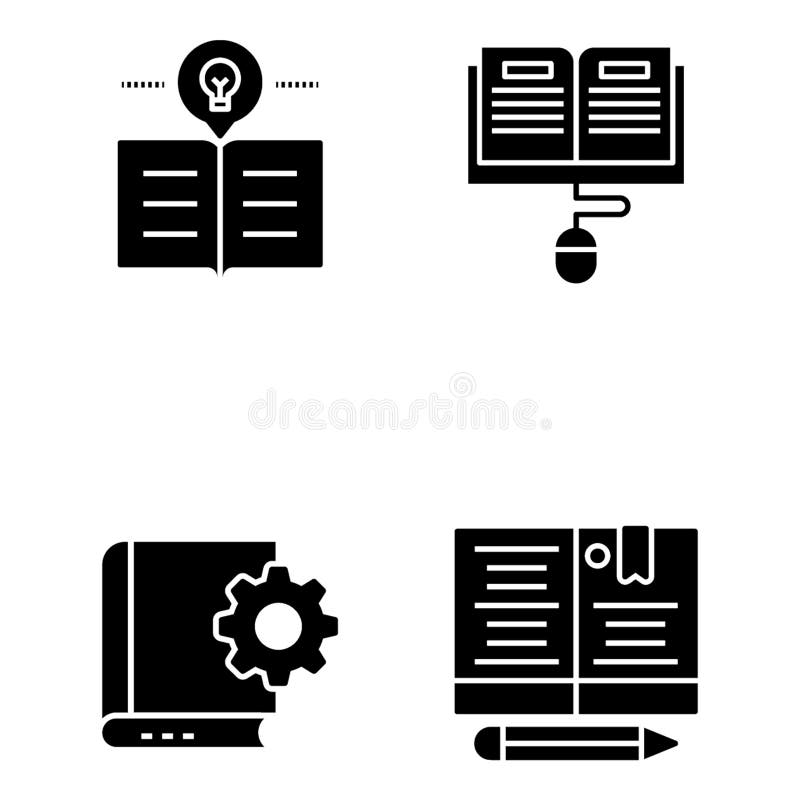 Reading Icons Bundle stock vector. Illustration of vector - 152833276