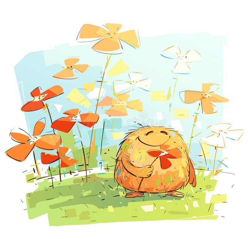 Cute Little Monster is Enjoying the Weather. Stock Vector ...