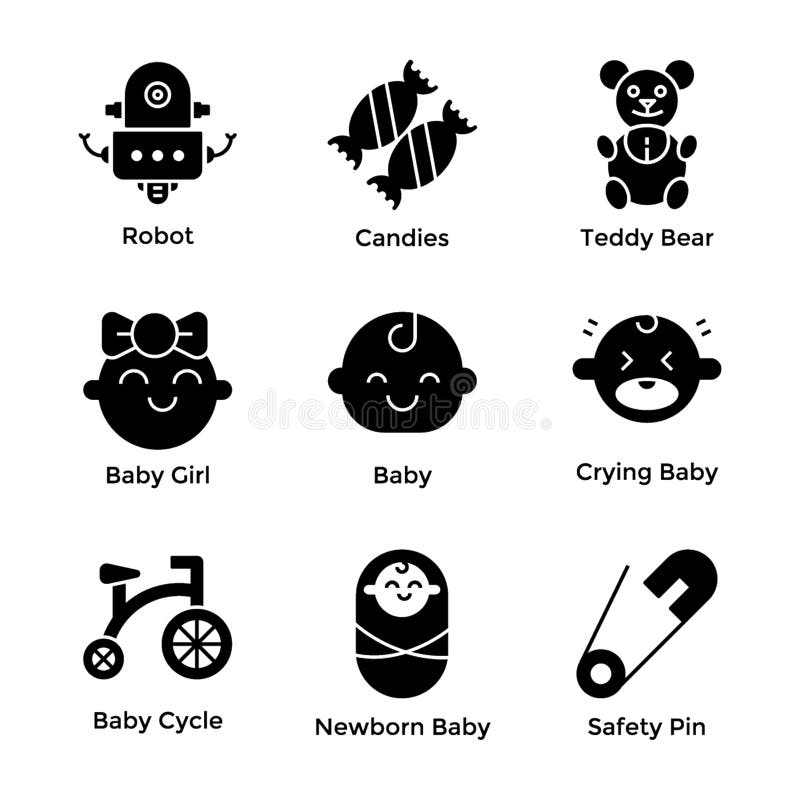 Baby Icons Pack stock vector. Illustration of stuff - 152961967