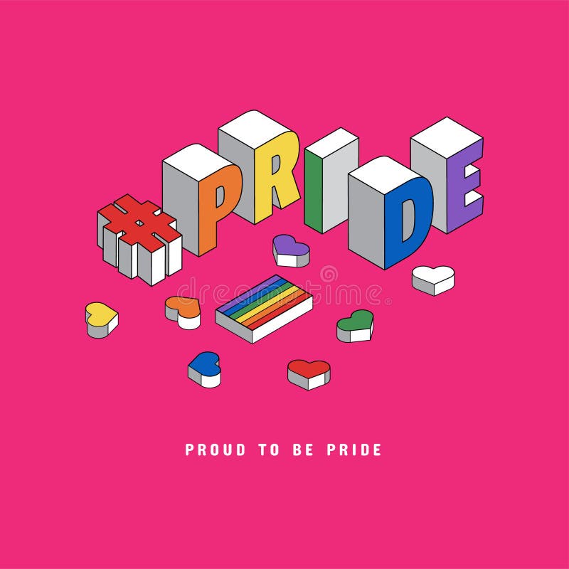 LGBT Pride Month Illustration With Typography Text In Rainbow Color ...
