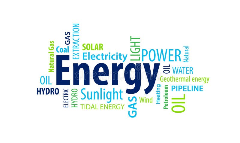 Energy Word Cloud stock vector. Illustration of light - 153276452
