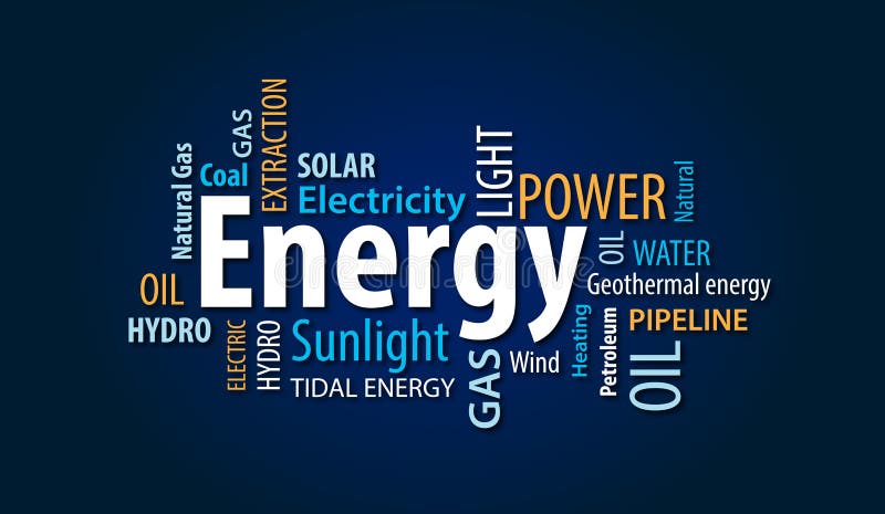 Energy Word Cloud stock illustration. Illustration of concept - 153276460