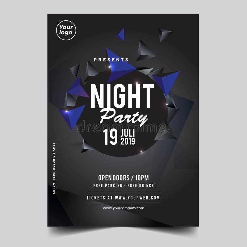 Electro Party Music Night Poster Template. Electro Style Concert Disco ...