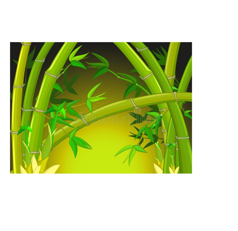 Cute Bamboo Tree Cartoon on White Background Stock Illustration ...