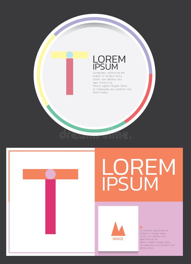 T Letter on Label. Space Photo and Text Stock Vector - Illustration of ...