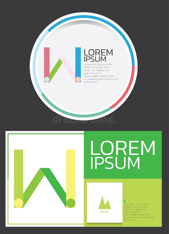 W Letter on Label. Space Photo and Text Stock Vector - Illustration of ...